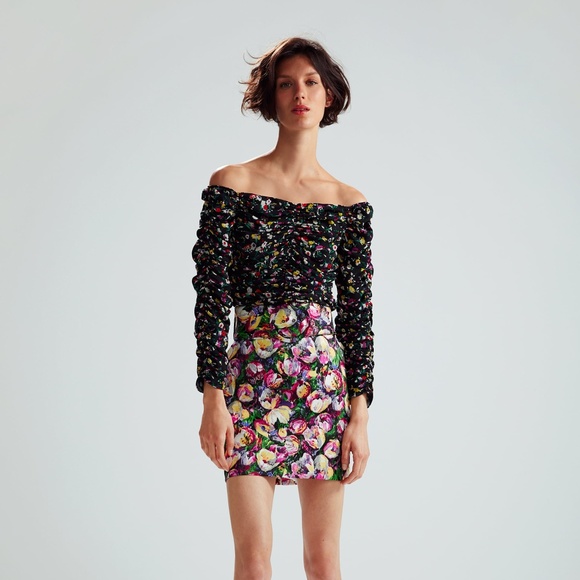 Zara | Tops | Zara Limited Edition Floral Draped Top Nwt | Poshmark